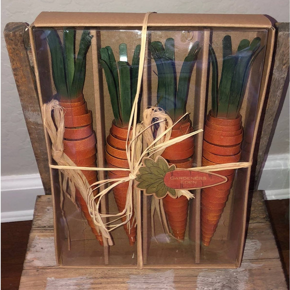 Holiday | New Set Of 4 Springy Spiral Metal Easter Spring Carrots Decor ...